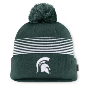 Nike Michigan State Sideline Peak College Cuffed Pom Beanie - Green