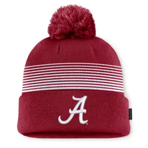 Nike Alabama Sideline Peak College Cuffed Pom Beanie - Red