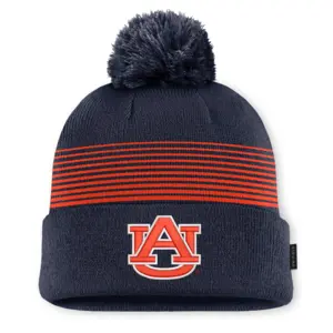 Nike Auburn Sideline Peak College Cuffed Pom Beanie - Blue