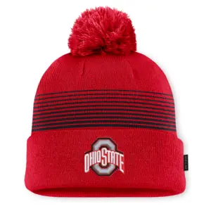 Nike Ohio State Sideline Peak College Cuffed Pom Beanie - Red