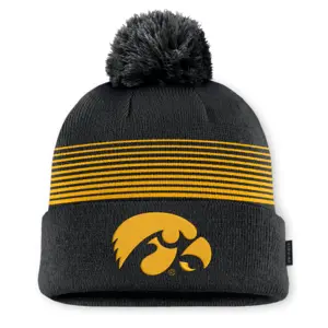 Nike Iowa Sideline Peak College Cuffed Pom Beanie - Black