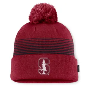 Nike Stanford Sideline Peak College Cuffed Pom Beanie - Red