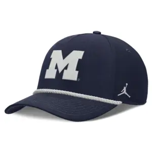 JORDAN Michigan Sideline Rope Rise Brand College Adjustable Hat - Blue