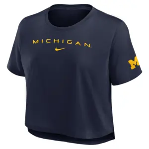 Nike Michigan Premium Performance Dri-fit Cropped Top - Blue