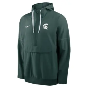 Nike Michigan State Sideline Anorak College 1/2-zip Hooded Jacket - Green