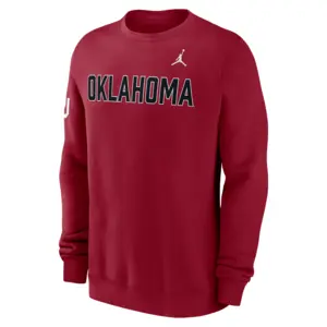 JORDAN Oklahoma Sideline Club Brand College Pullover Crew - Red