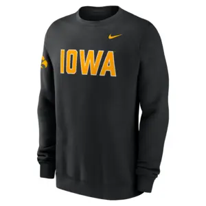 Nike Iowa Sideline Club College Pullover Crew - Black