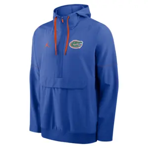 JORDAN Florida Sideline Anorak Brand College 1/2-zip Hooded Jacket - Blue