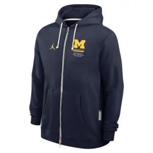 JORDAN Michigan Sideline Standard Issue Brand Dri-fit College Full-zip Hoodie - Blue