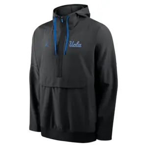 JORDAN Ucla Sideline Anorak Brand College 1/2-zip Hooded Jacket - Black