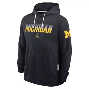 JORDAN Michigan Sideline Standard Issue Brand Dri-fit College Pullover Hoodie - Blue