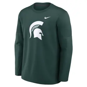 Nike Michigan State Sideline Coaches Therma-fit College Long-sleeve T-shirt - Green
