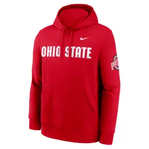 Nike Ohio State Sideline Club College Pullover Hoodie - Red