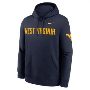 Nike West Virginia Sideline Club College Pullover Hoodie - Blue
