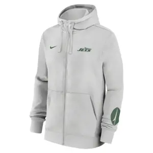 Nike New York Jets Club Nfl Full-zip Hoodie - Grey