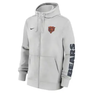 Nike Chicago Bears Club Nfl Full-zip Hoodie - Grey