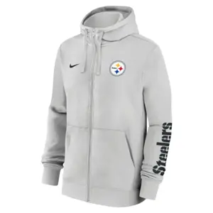 Nike Pittsburgh Steelers Club Nfl Full-zip Hoodie - Grey