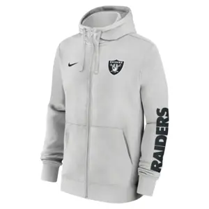Nike Las Vegas Raiders Club Full-zip Hoodie - Grey