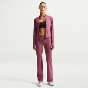 Nike Zenvy High-waisted Flared Leggings With No Front Seam - Red