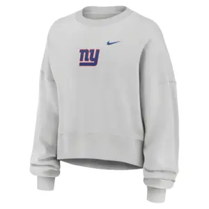 Nike New York Giants Primetime Phoenix Nfl Oversized Pullover Crew - Grey