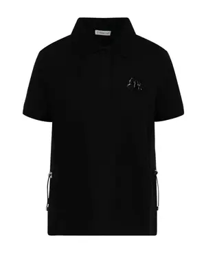 Moncler Logo-patch Drawstring Polo Top - Black