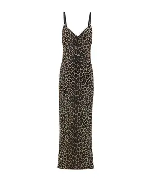 Saint Laurent Print Tulle Slip Dress