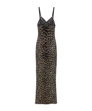 Saint Laurent Print Tulle Slip Dress