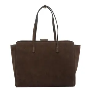 HIDESINS Large Flap Suede Tote Bag