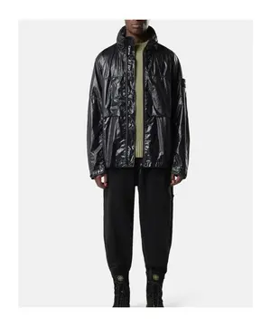 Stone Island Long-sleeved Casual Jacket With Stand-up Collar And Zip Closure