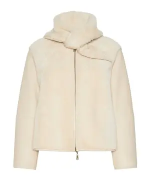 Max Mara Shearling Jacket With Zip Closure - Avena