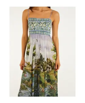 Farm Rio Countryside Landscape Maxi Dress - Multi-color