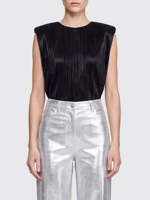 FORTE_FORTE Sleeveless Pleated Jersey Top - Black