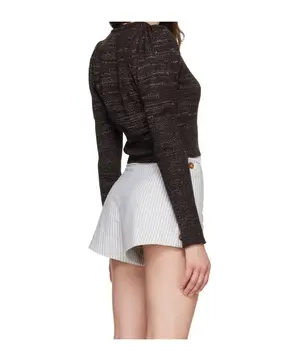 VIVIENNE WESTWOOD Cropped Logo Button Cardigan With Metallic Thread Detail