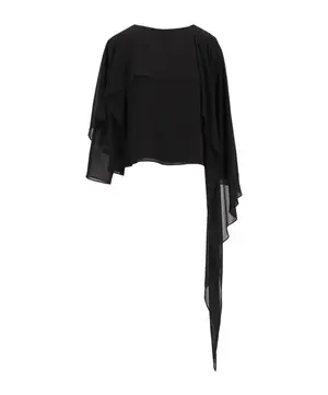 MAISON MARGIELA Asymmetric Draped-panel Blouse - Black