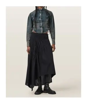 ALLSAINTS Evanna Lace-up Denim Top