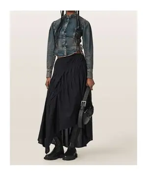 ALLSAINTS Evanna Lace-up Denim Top