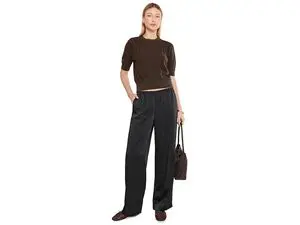 Madewell The Devon Pants Satin Clothing Dark Chicory - Black