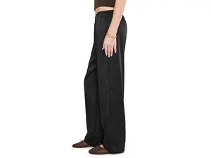Madewell The Devon Pants Satin Clothing Dark Chicory - Black