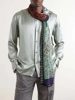 Dries Van Noten Flora Printed Satin Scarf