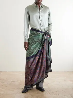 Dries Van Noten Flora Printed Satin Scarf