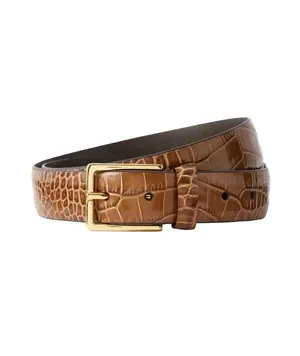Anderson's Croc-effect Leather Belt - Tan