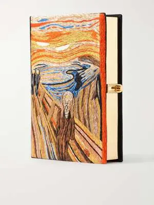 OLYMPIA LE-TAN The Scream Embroidered Canvas Clutch - Multi