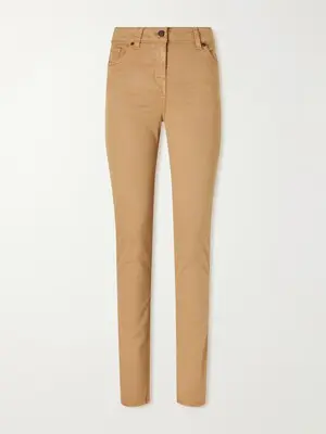 Purdey Cotton, Lyocell And Silk-blend Skinny-leg Pants - Camel