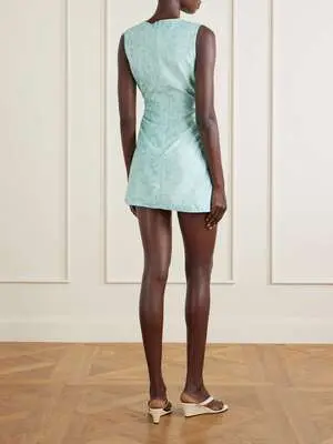 Christopher Esber Light Leak Ruched Jacquard Mini Dress