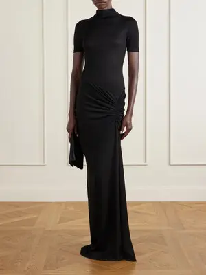 Christopher Esber Fusion Ruched Jersey Maxi Dress