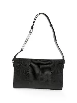 DONDUP Ring-handle Lizard-effect Tote Bag - Black
