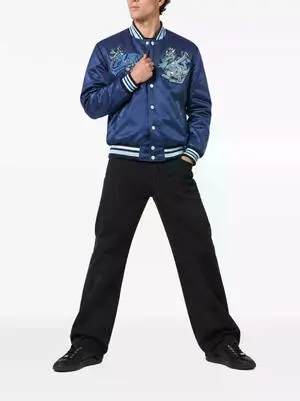 Philipp Plein Satin Dragon Stones Bomber Jacket