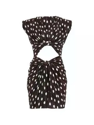 CULT GAIA Marilou Polka-dot Plissé Dress