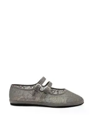 GONDOLINA Pulcinella Lace-mesh Ballet Flats - Grey