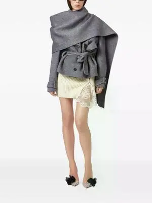Giuseppe Di Morabito Belted Scarf-detail Jacket - Grey